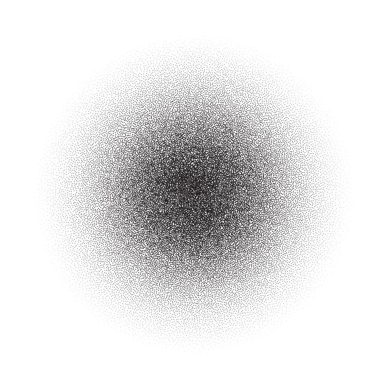 Grain Circle Gradient. Stippled Round Shape. Radial Stochastic Dotwork ...