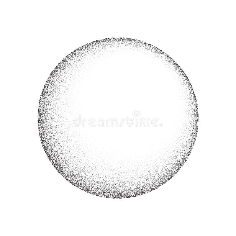 Grain Circle Gradient. Stippled Round Shape. Radial Stochastic Dotwork ...