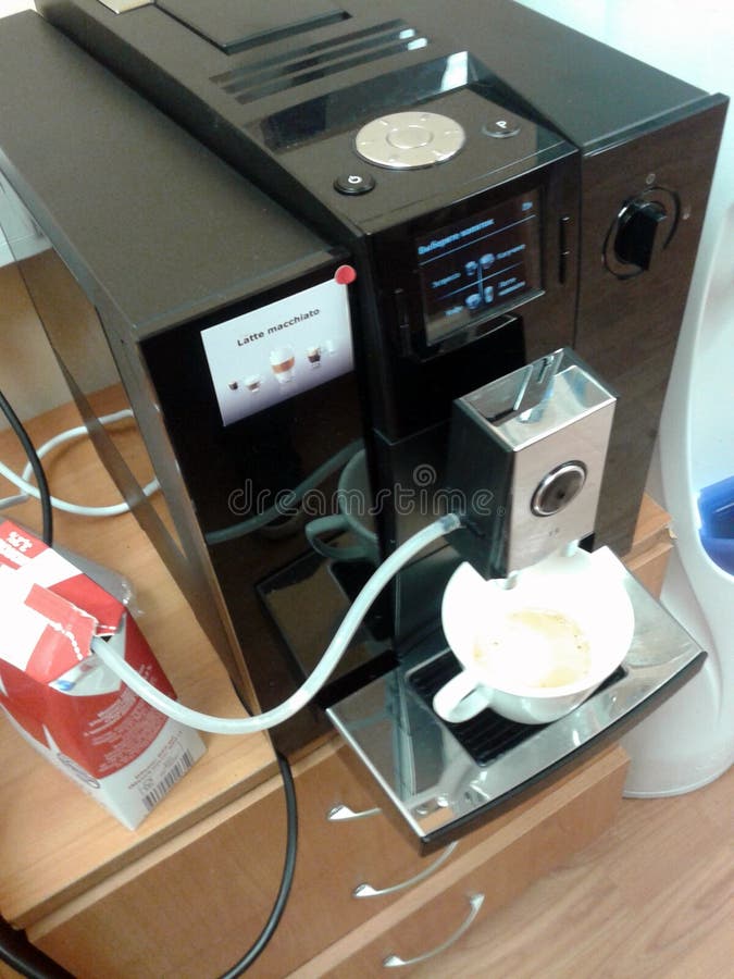 Grain coffee machine editorial photo. Image of foam - 103024271