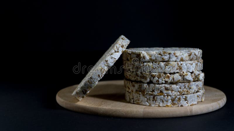 Grain Crispbreads Crispy Rice and Diet Bread. Stack of Puffed Whole ...