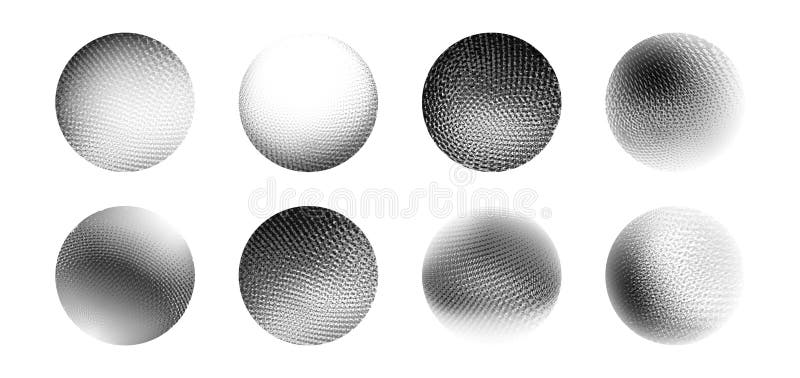 Grain Dot Sphere Collection of Halftone Patterns Stock Vector ...