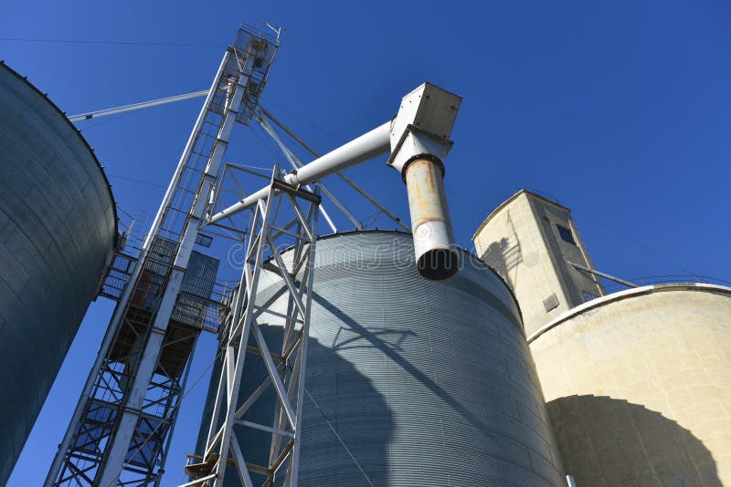 Grain Elevator Bins Diagonal in Central Washington Stock Photo - Image ...