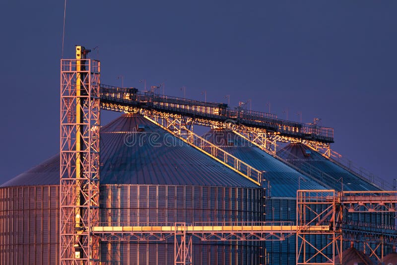 Grain Elevator. Modern Agro-industrial Complex. for Grain Storage and ...