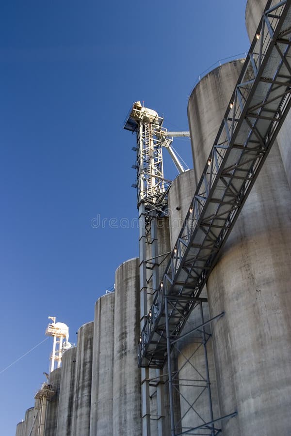 Grain elevators stock photo. Image of storage, clouds - 1457166