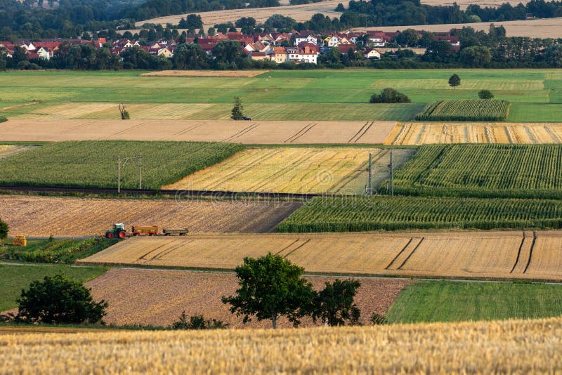 Grain Fields after the Harvest at Herleshausen in Germany Stock Photo ...