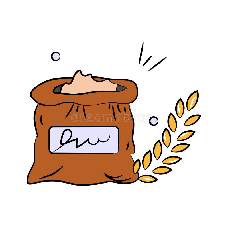 Grain with Flour Sack Vector Design of Charity, Modern Vector of Alms ...