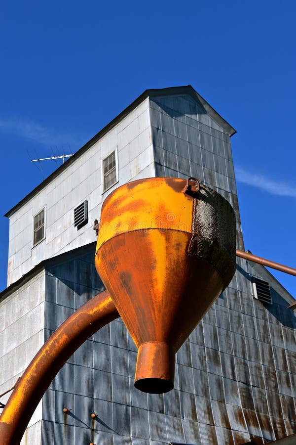 Grain Funnel on an Old Elevator Stock Image - Image of storage, wheat ...