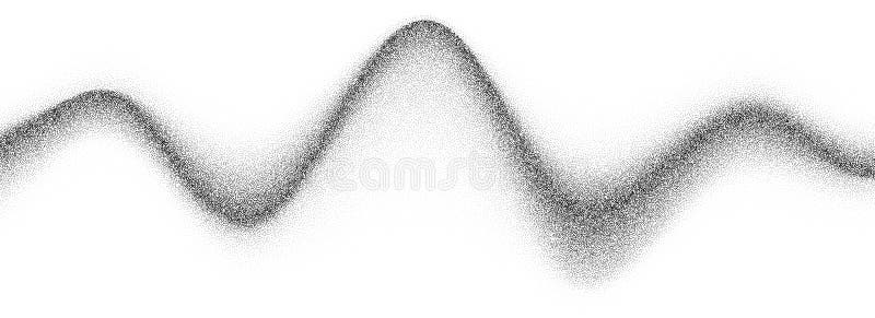 Grain Gradient Wave Texture. Black Stipple Flow Line Background Stock ...
