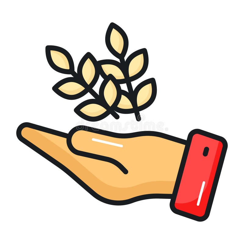 Grain on Hand Vector Design of Charity, Modern Vector of Alms Stock ...