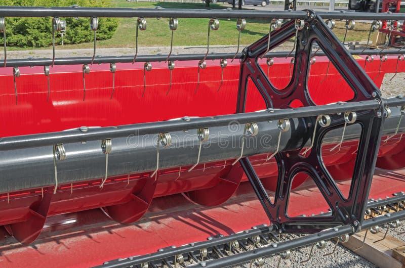 Grain Header with Reel for Combine Harvester Stock Photo - Image of ...
