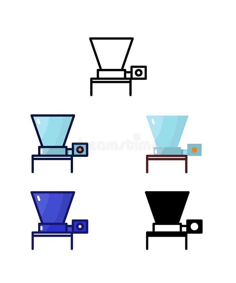 Grain Mill Electric. Home Brewer Equipment and Raw Material Icons ...