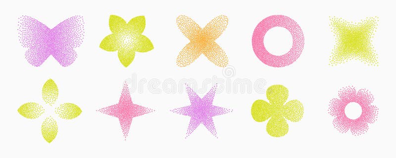 Grain noise shape set stock illustration. Illustration of star - 383341698