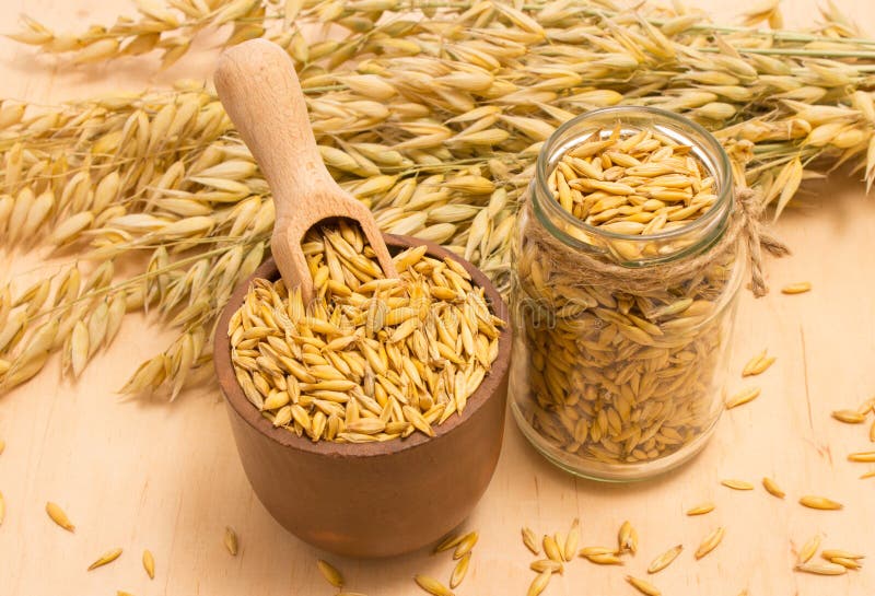 Grain oats on board stock image. Image of rustic, dieting - 57365399