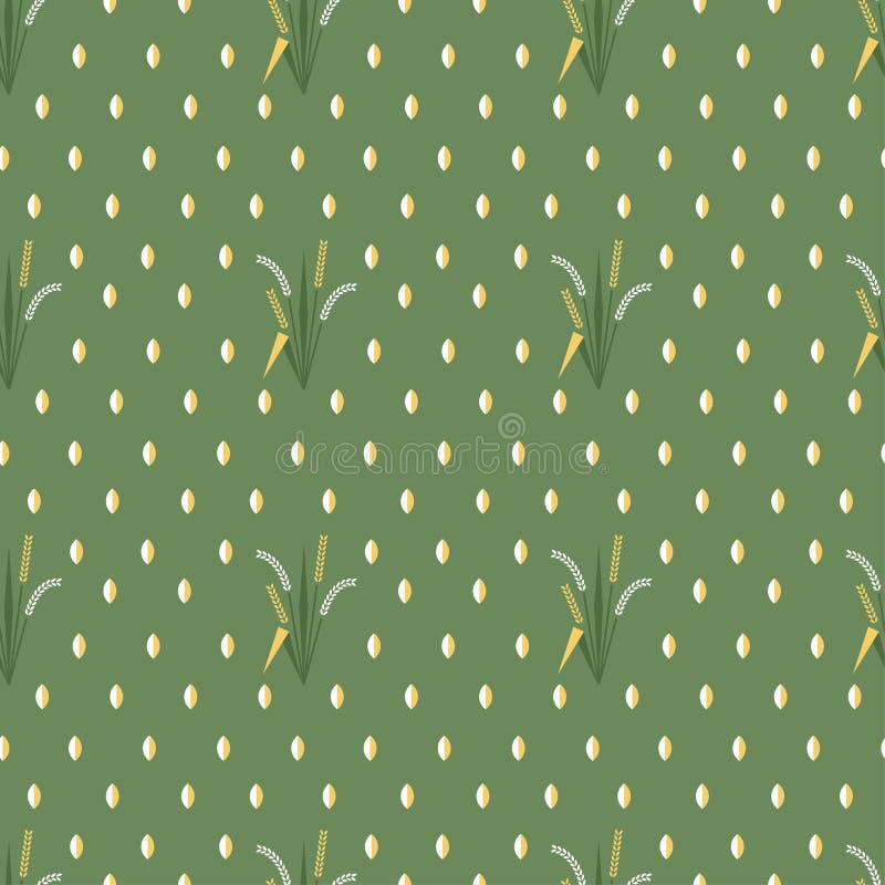 Grain of Rice and Spikelets Pattern Stock Vector - Illustration of ...