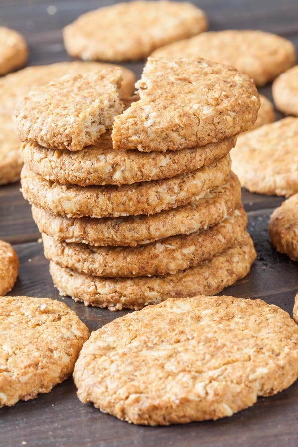 Grain Round cookies stock image. Image of wood, dessert - 67032395