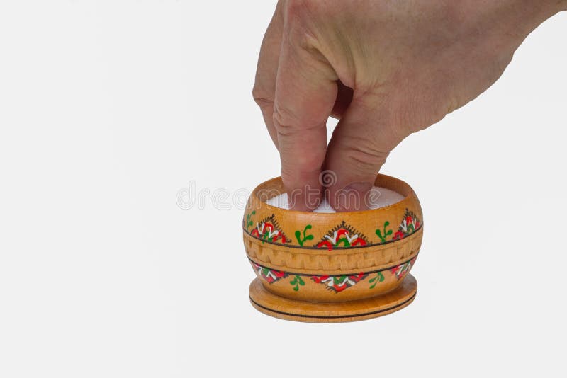 With a grain of salt stock image. Image of hand, closeup - 42328031