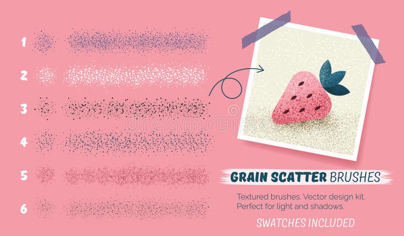 Grain Scatter Brushes. Vector Design Kit. Stock Illustration ...