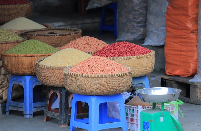 Grain Shop Old Quarter Hanoi Stock Photo - Image of grain, tradition ...
