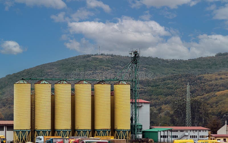 Grain Silo on Side of a Road Stock Image - Image of outside, outdoors ...