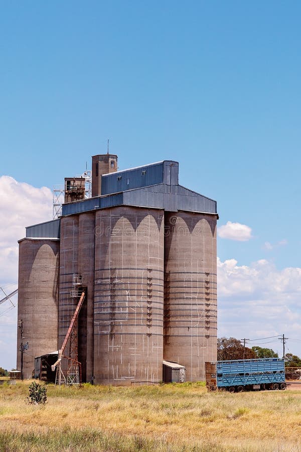 Grain Silos for Storing Harvested Crop Stock Image - Image of built ...