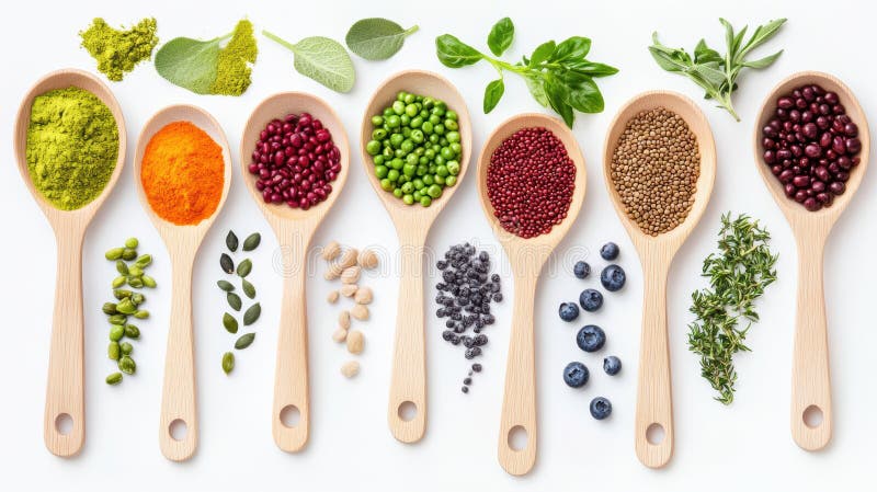 Grain and Spices Herb Ingredient for Healthy Food Stock Illustration ...