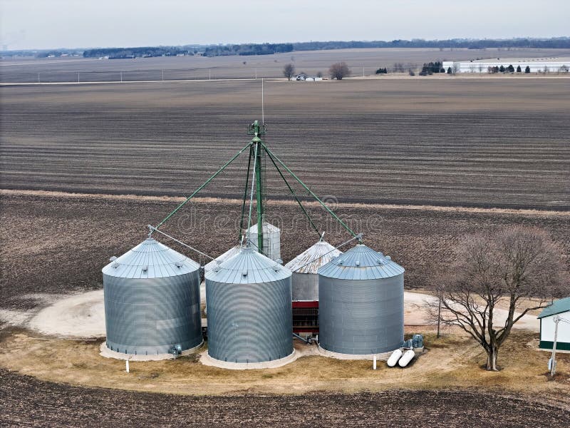Aerial View Farm Fields Bins Stock Photos - Free & Royalty-Free Stock ...
