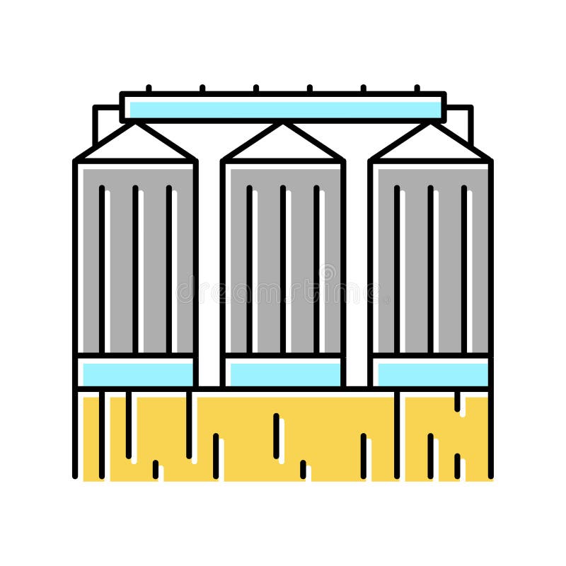Grain Storage Color Icon Vector Illustration Stock Vector ...