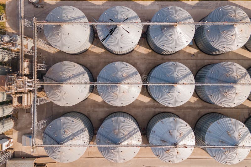 Grain Storage Elevator, Silo for Grain Stock Image - Image of equipment ...