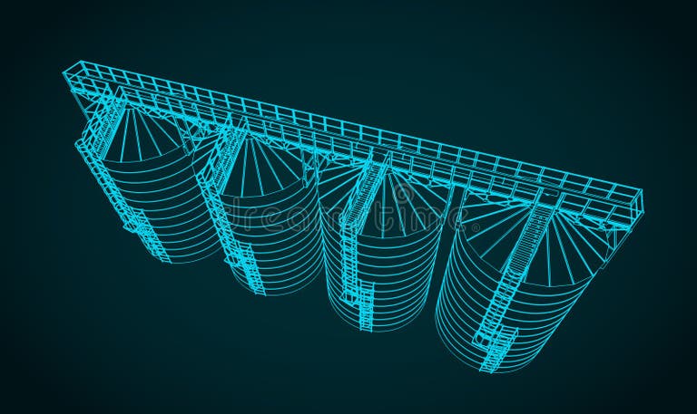 Grain Storage Facility Illustration Stock Vector - Illustration of ...