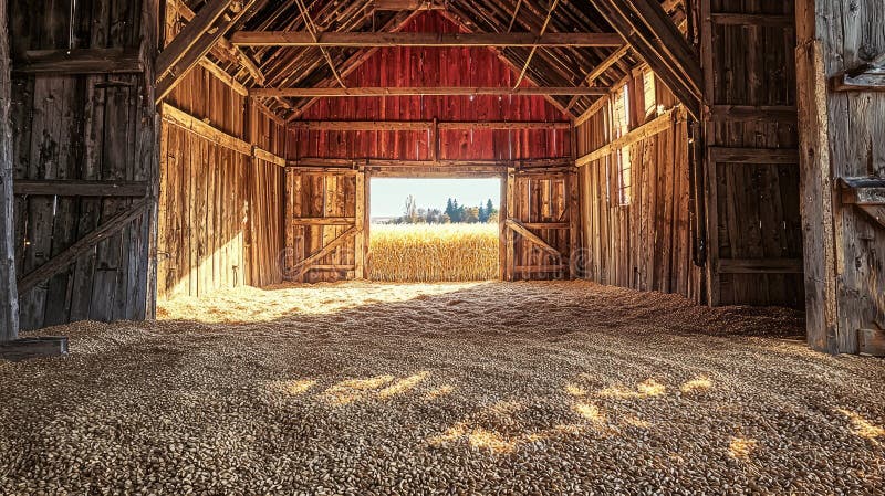 Grain Storage Hangar on the Farm. Selective Focus Stock Photo - Image ...