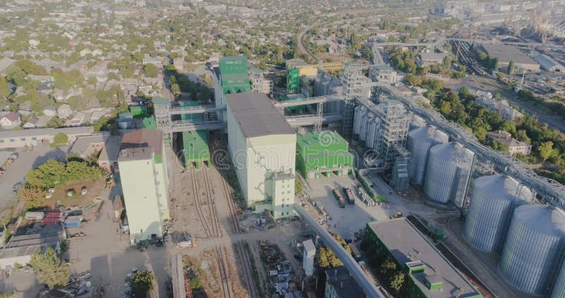 Grain Storage in Large Slots Aerial View. Silo with Grain. Grain ...