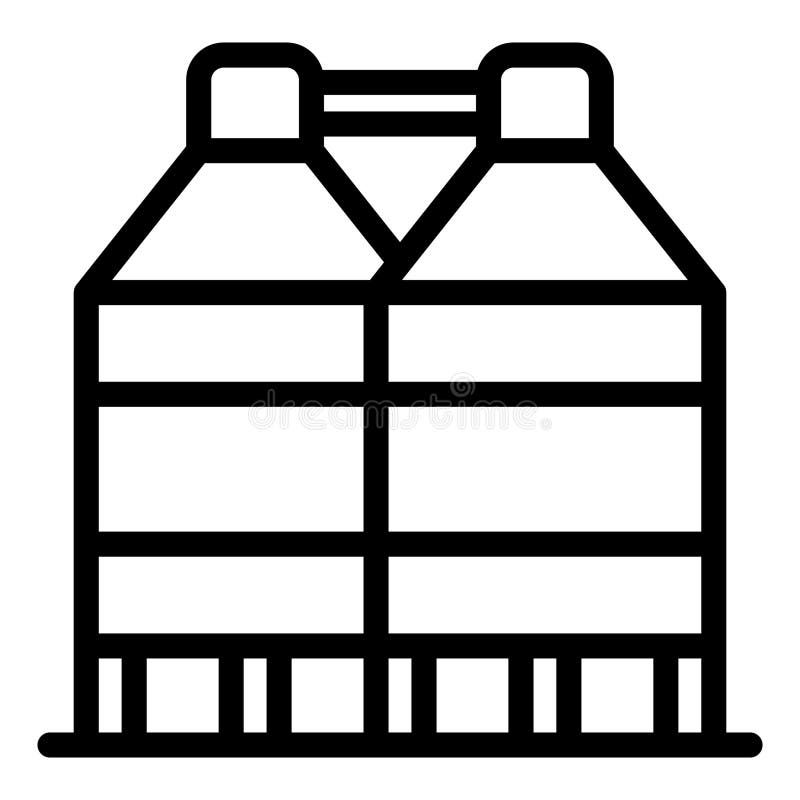 Grain Storage Line Icon, Wheat Production Concept. Vector Graphics ...