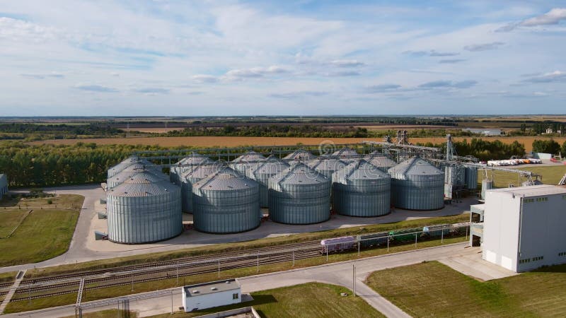 Grain Storage Silo at Farm. Elevator for Corn Storage and Grain Stock ...