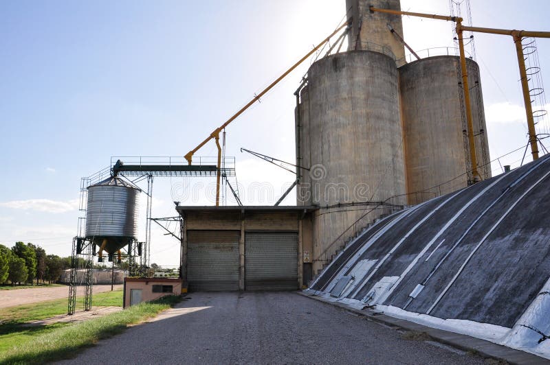 Grain storage silo. stock image. Image of industrial - 295879497