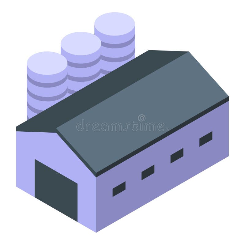Grain Storage Silos Building Processing Harvest Farm Icon Isometric ...