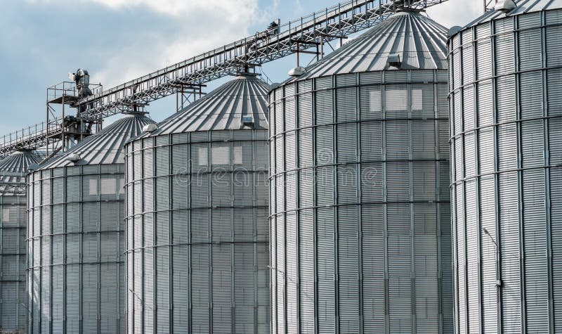 Grain Storage. Silos for Storage and Drying of Grains, Wheat, Corn, Soy ...