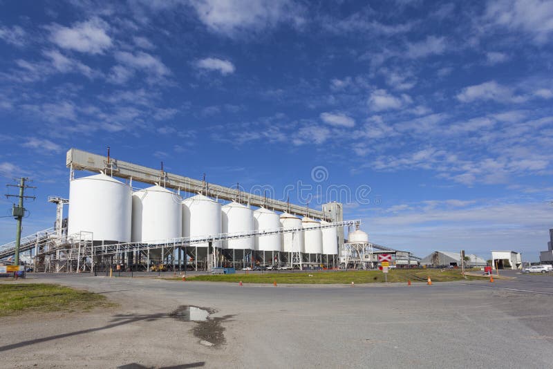 Grain storage tanks stock photo. Image of industry, warehouse - 64663914