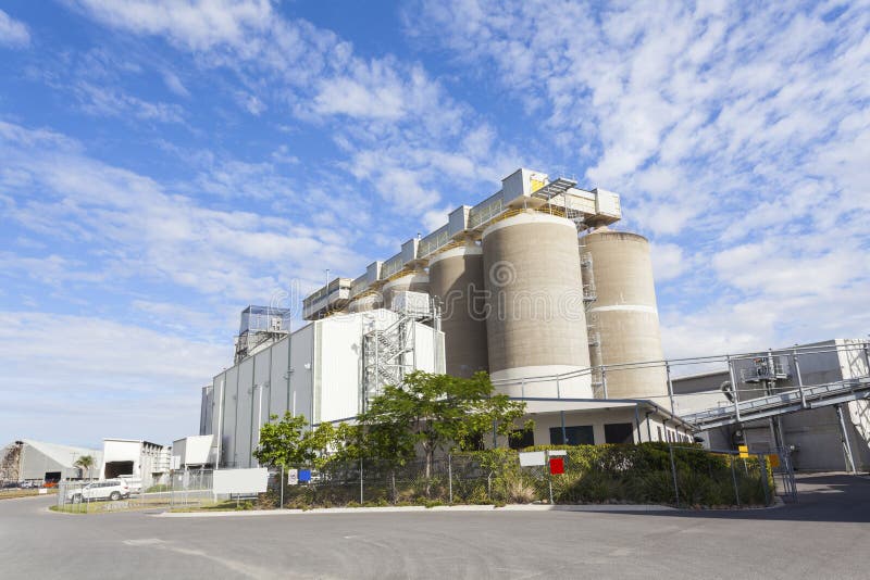 Grain storage tanks stock image. Image of metal, silver - 64663971