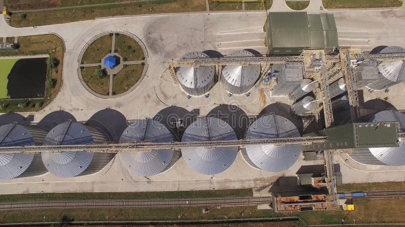 Grain Storage Tanks, Top View. Stock Image - Image of modern, plant ...