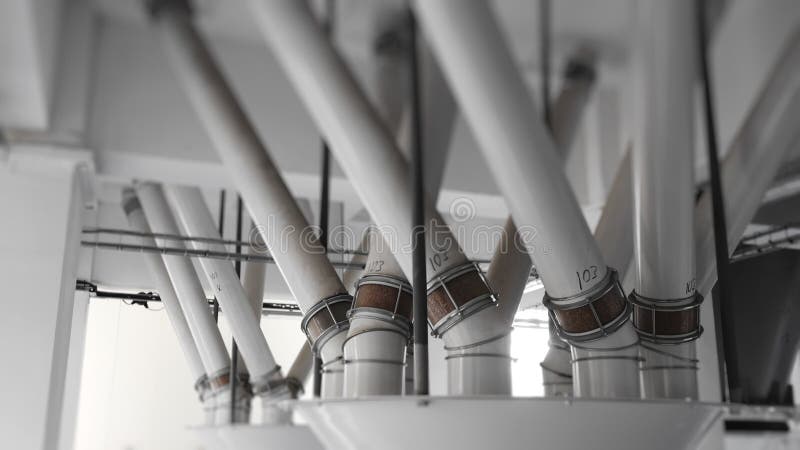 Grain is Supplied through Pipes To the Mill. Stock Video - Video of ...