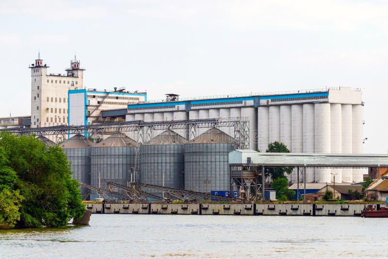 Grain terminal at the port stock photo. Image of russia - 119362926