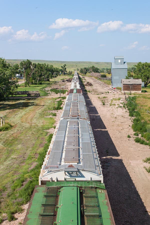 Grain Train and Grain Elevator Stock Image - Image of rural, storage ...