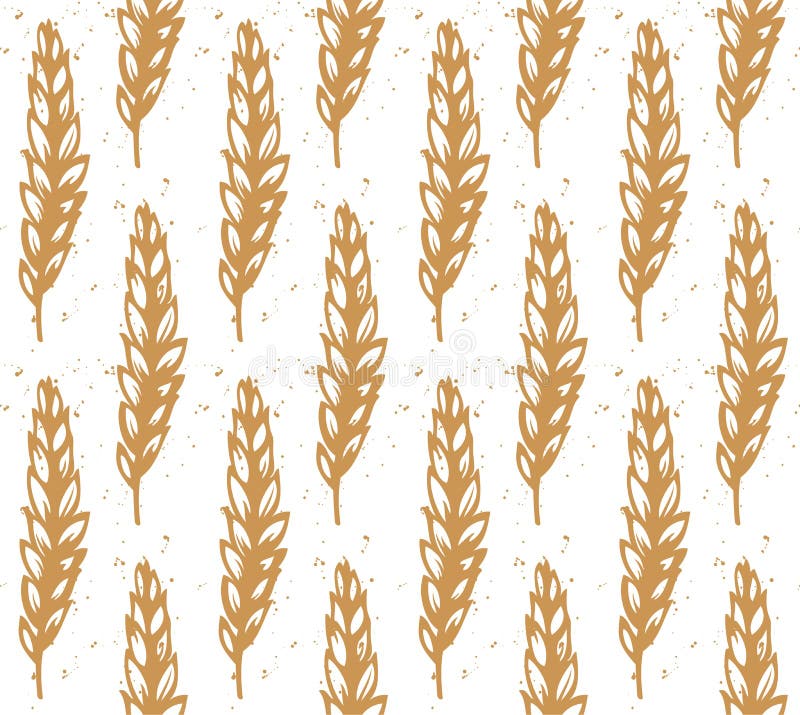 Seamless Grunge Pattern With Wheat Grain. Stock Vector - Illustration ...