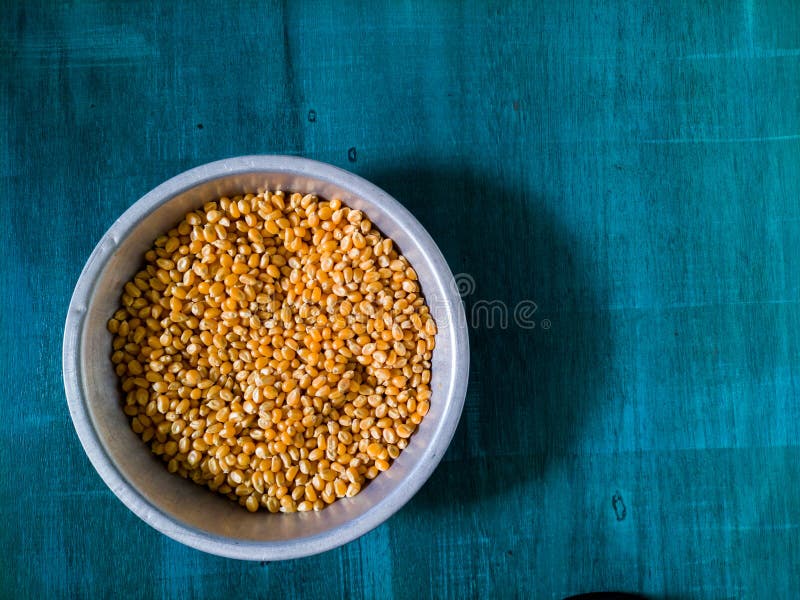 Grains of Corn on Wooden Background Stock Image - Image of nature ...