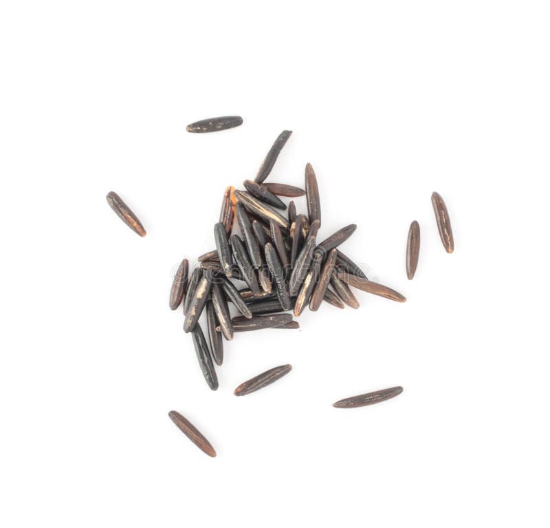 Raw Black Wild Rice Grains Isolated Stock Photo - Image of snack ...