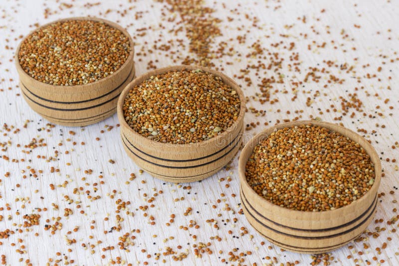 Grains of Red Millet in a Wooden Box Stock Image - Image of grain ...