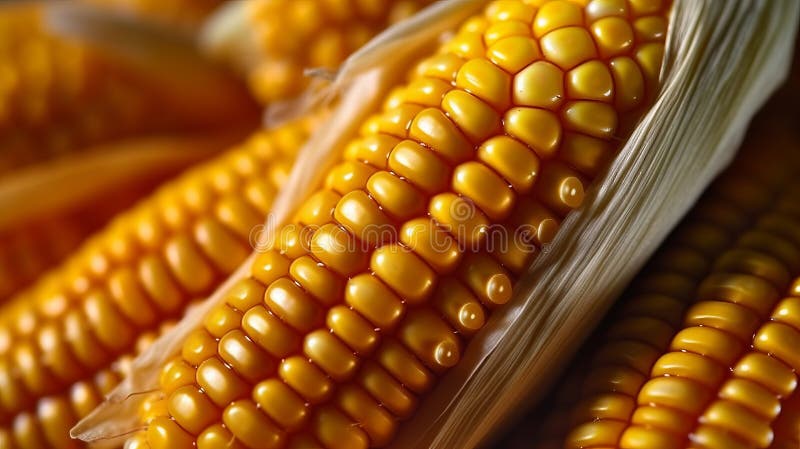 Grains of Ripe Corn Macro Photography. Generative AI. Stock ...