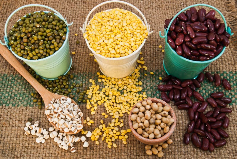Collage Various Beans Mix Peas Agriculture of Natural Healthy Food for ...
