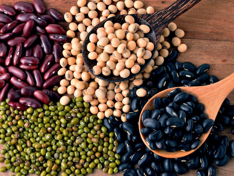 Whole Grains of Legumes in Sack Stock Image - Image of vegetarian ...