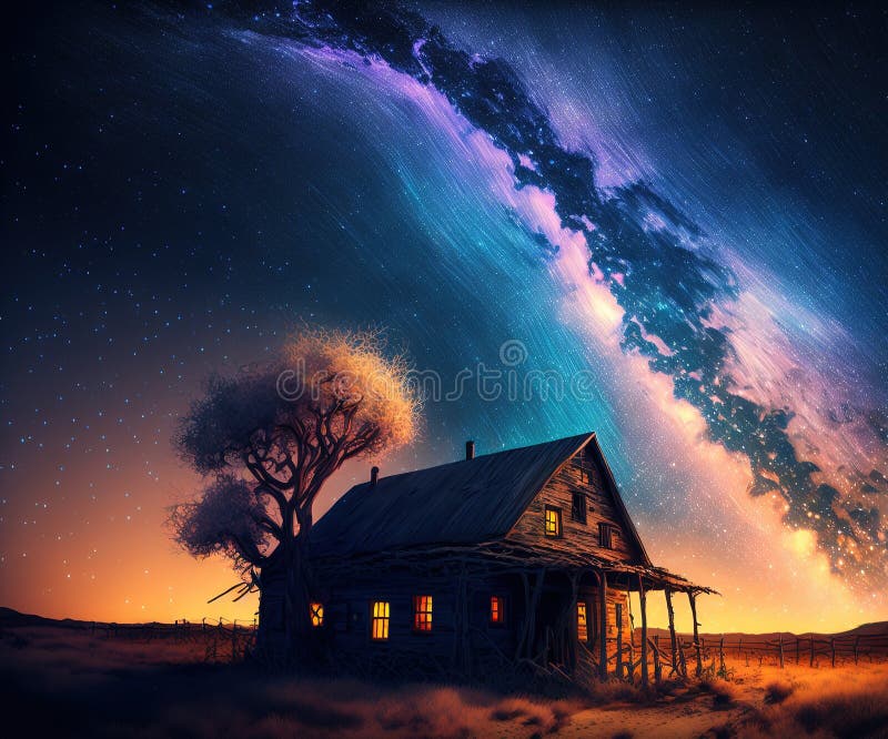 Long Exposure Picture of the Milky Way Stock Illustration ...